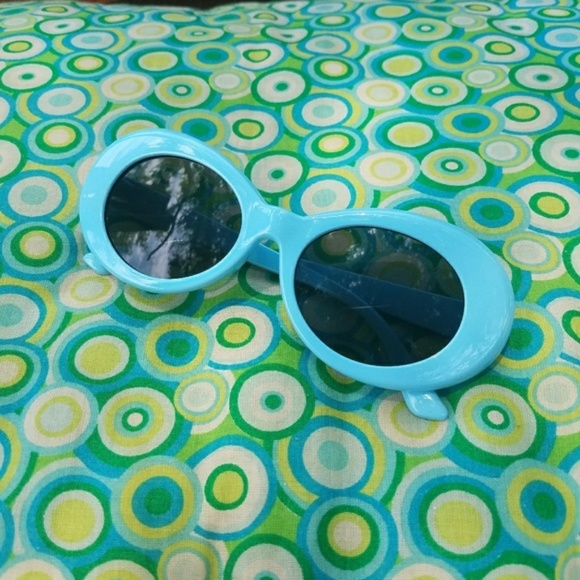 Accessories | Blue Retro Clout Goggles Sunglasses Rapper Oval | Poshmark